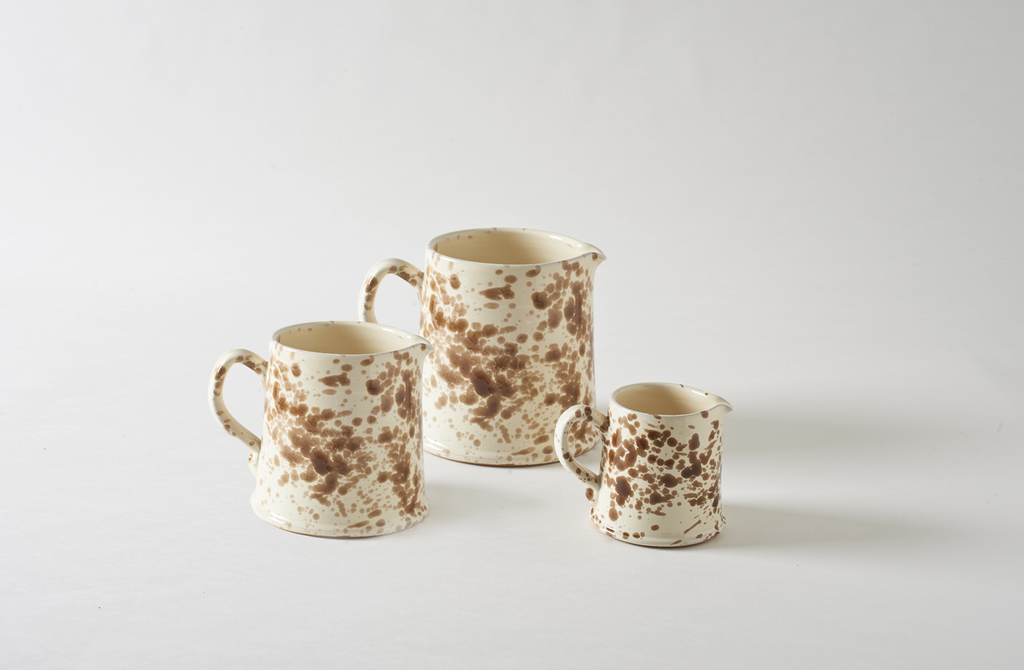 Brown on Cream Splatterware Pitchers – MARCH